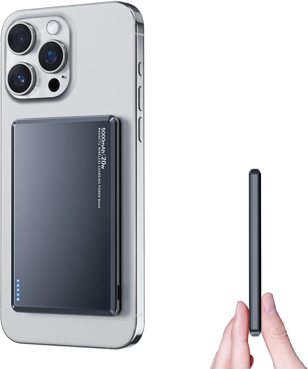 Amazon.com: Gaseol Magnetic Portable Charger for iphone, 0.31in Ultra ...