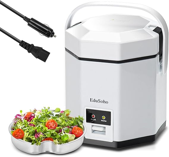 Amazon.com: EduSoho 12V Car Rice Cooker, Portable Mini Rice Cooker 2 ...
