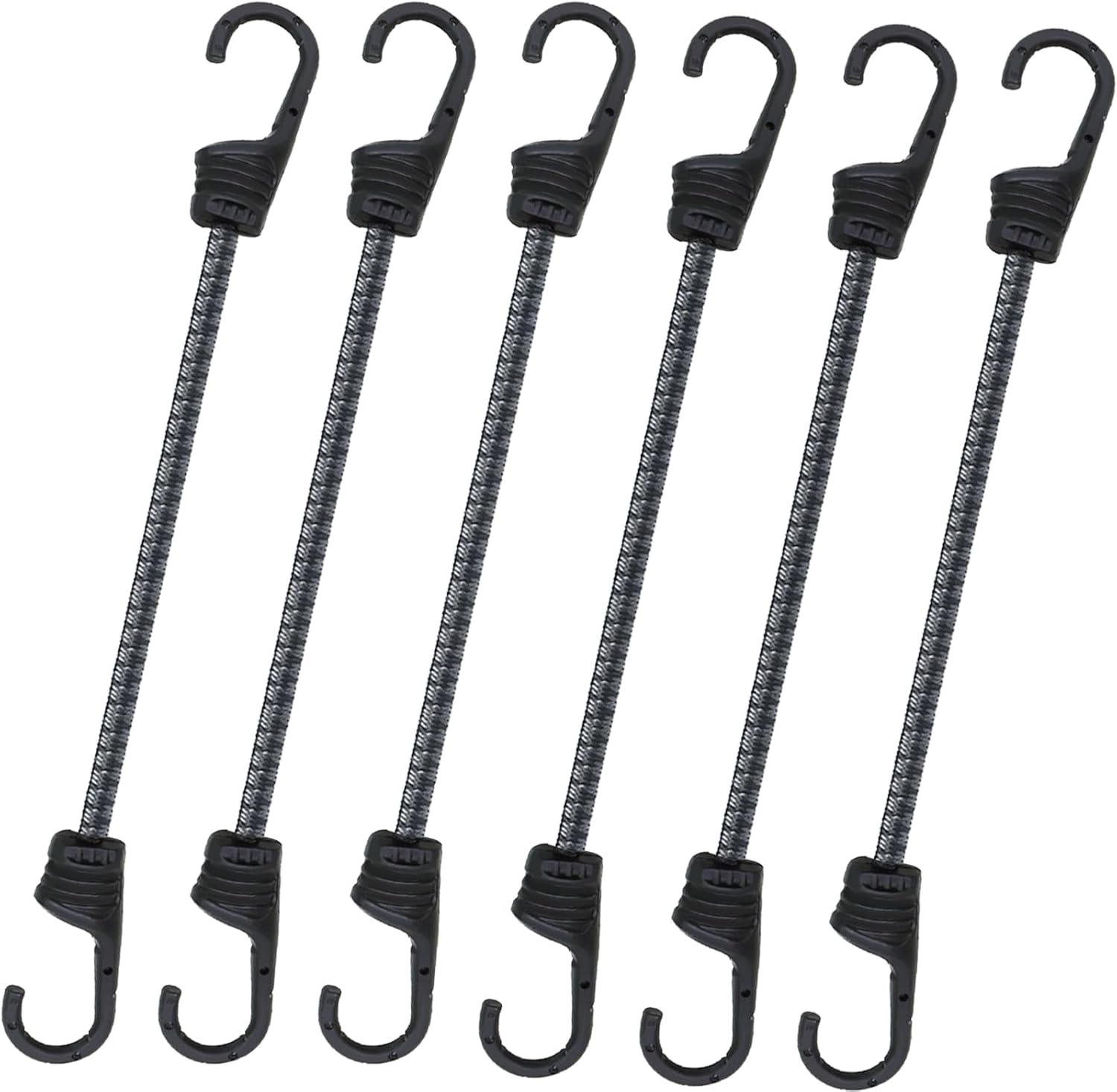 Bungee Cords with Dual Hooks, 12inch 6Pack Mini Bungee Straps 1/3 Inch ...
