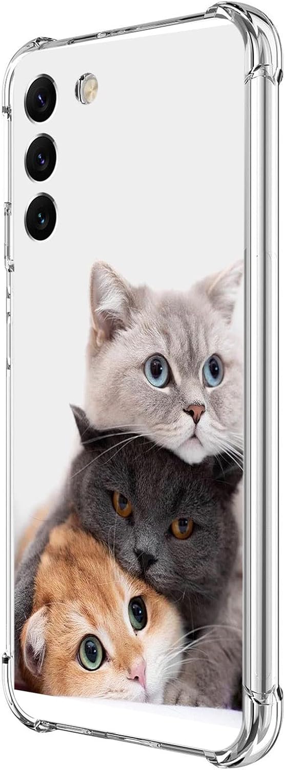 Amazon.com: Beaucov Galaxy S23 Case, Brown Cute Cat Drop Protection ...