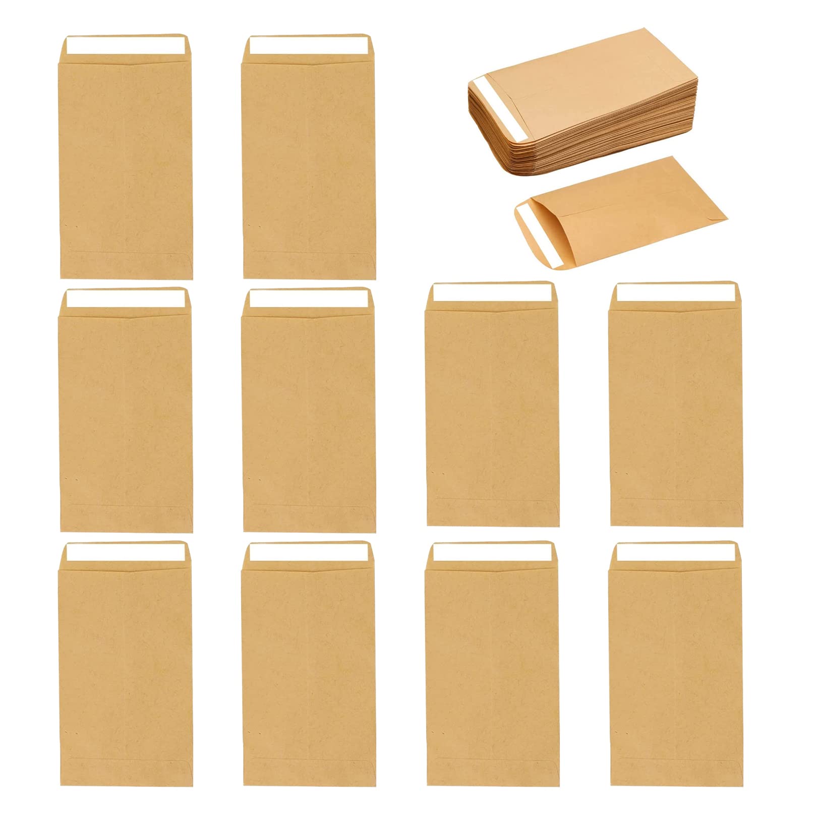 50pcs Small Brown Envelopes for Seeds,6x10cm Mini Brown Seed Envelopes ...