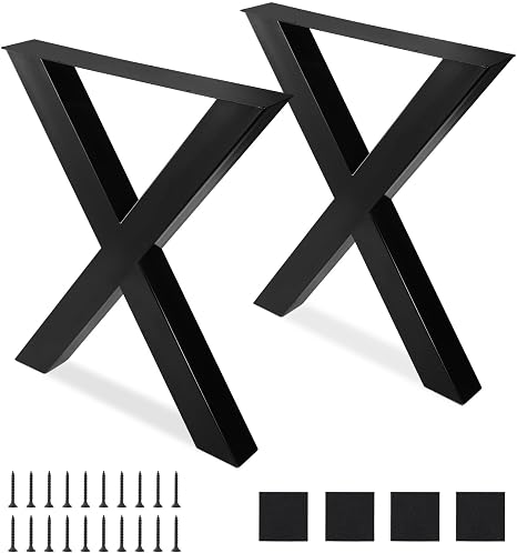 Amazon.com: PioneerWorks Set of 2 Steel Table Legs - 28" Height x 24 ...