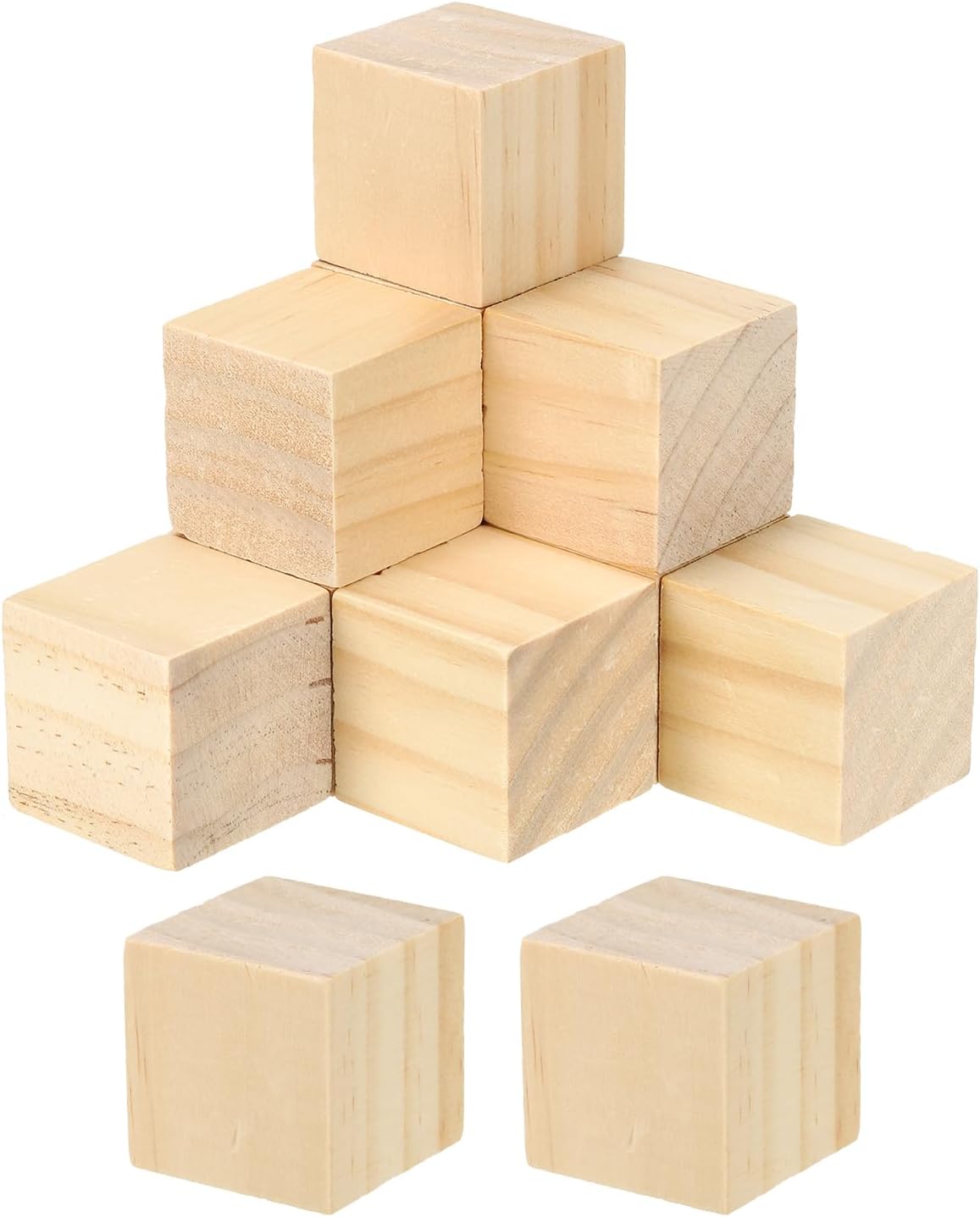 PATIKIL 1.4 Inch Unfinished Wooden Blocks, 30 Pack Natural Wood Cube ...