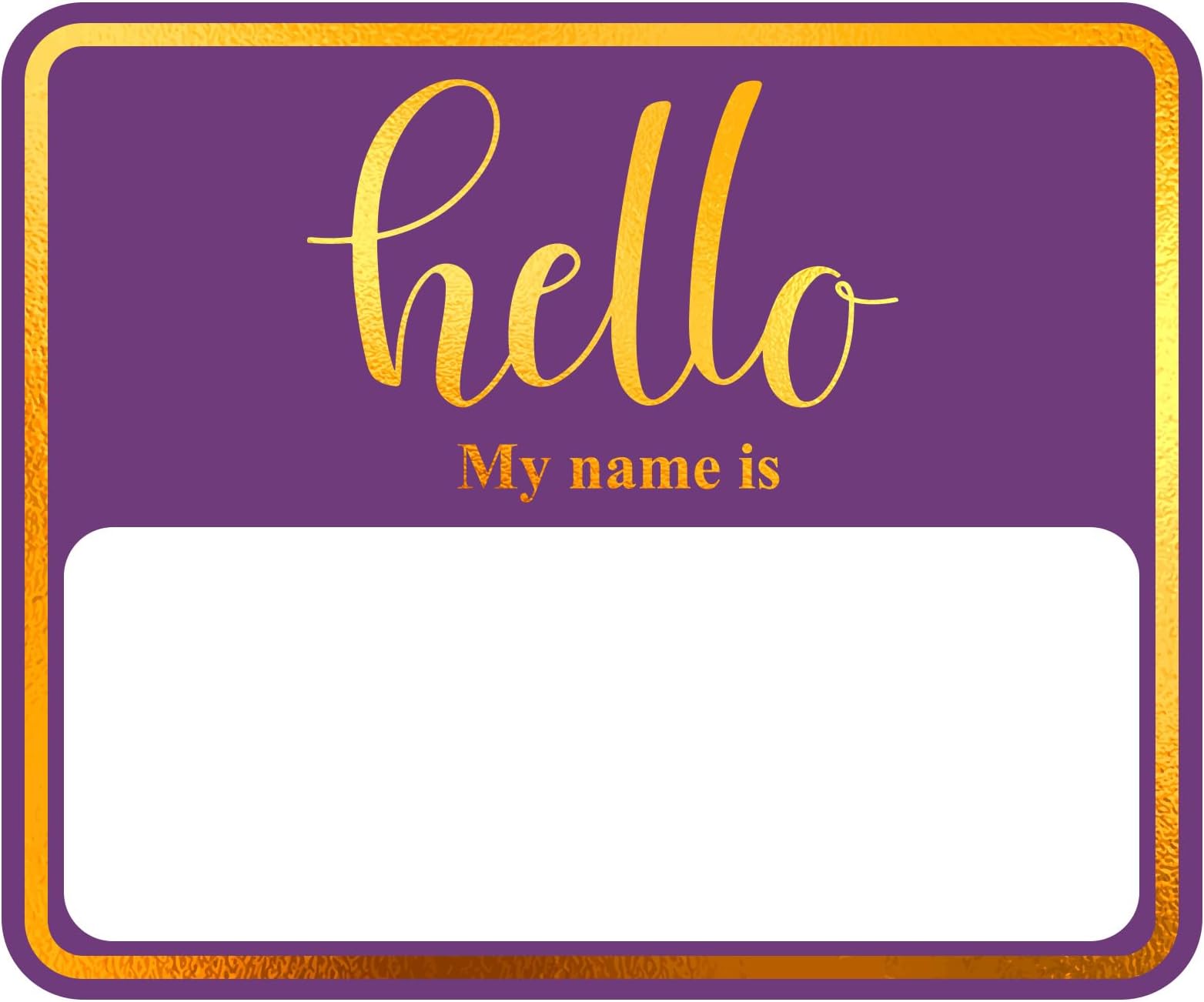 Amazon.com : 180 PCS Hello My Name is Name Tag, Gold Foil Name Tags ...