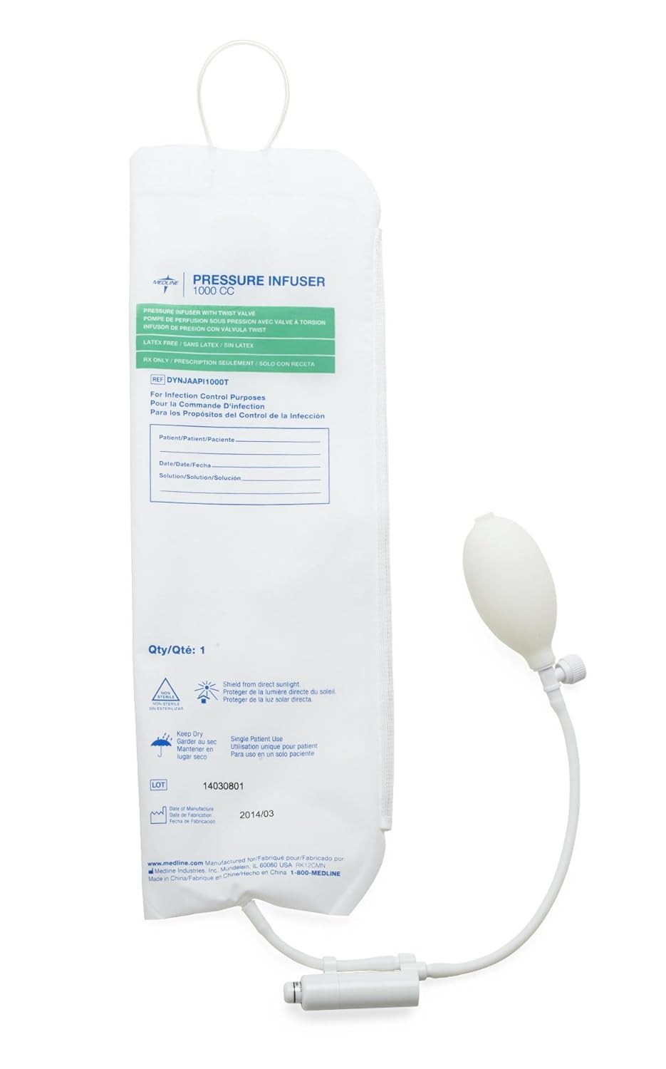 Amazon.com: Medline DYNJAAPI1000T Pressure Infusors with Thumbwheel ...