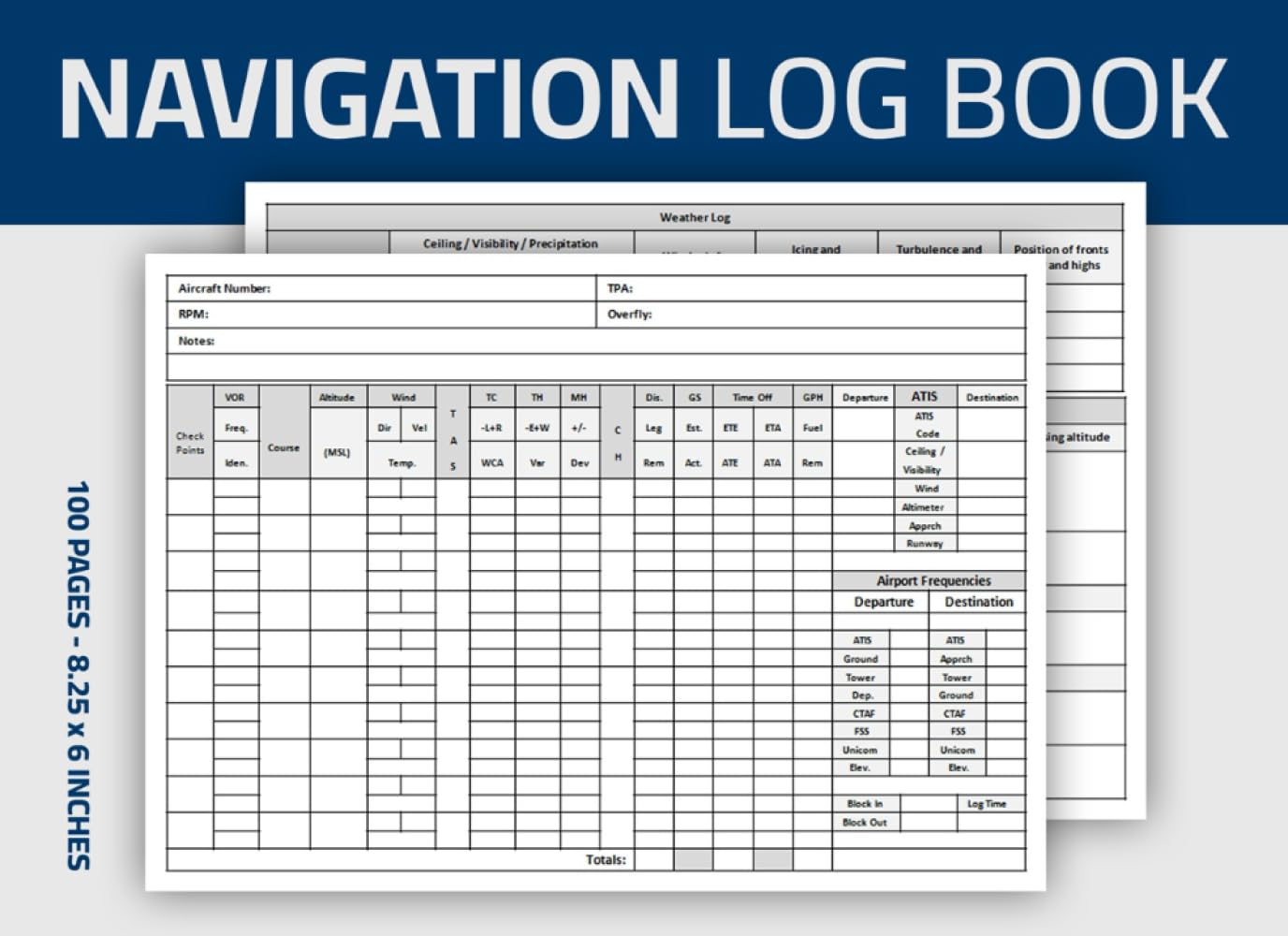 Navigation Log Book: Flight Navigation Logbook | Flight Planning Sheets ...