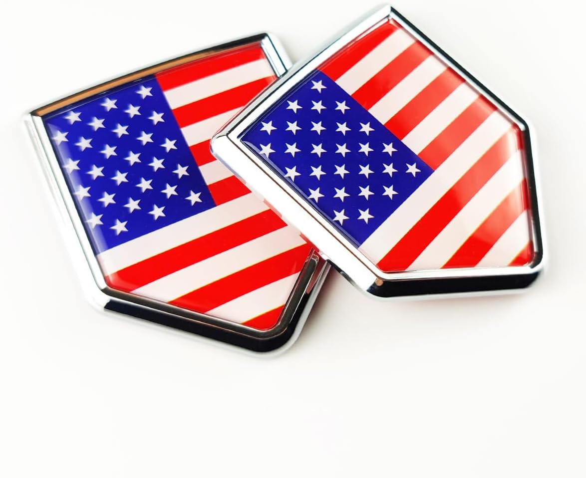 Amazon.com: Newperlite US American Flag Decal Sticker Car Emblem USA ...