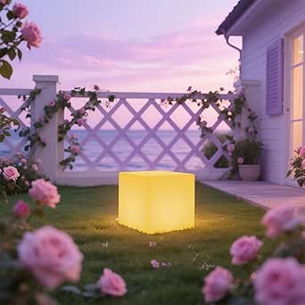 8-in Garden Solar Cube Light Outdoor, Waterproof Solar Cube Lamp for ...