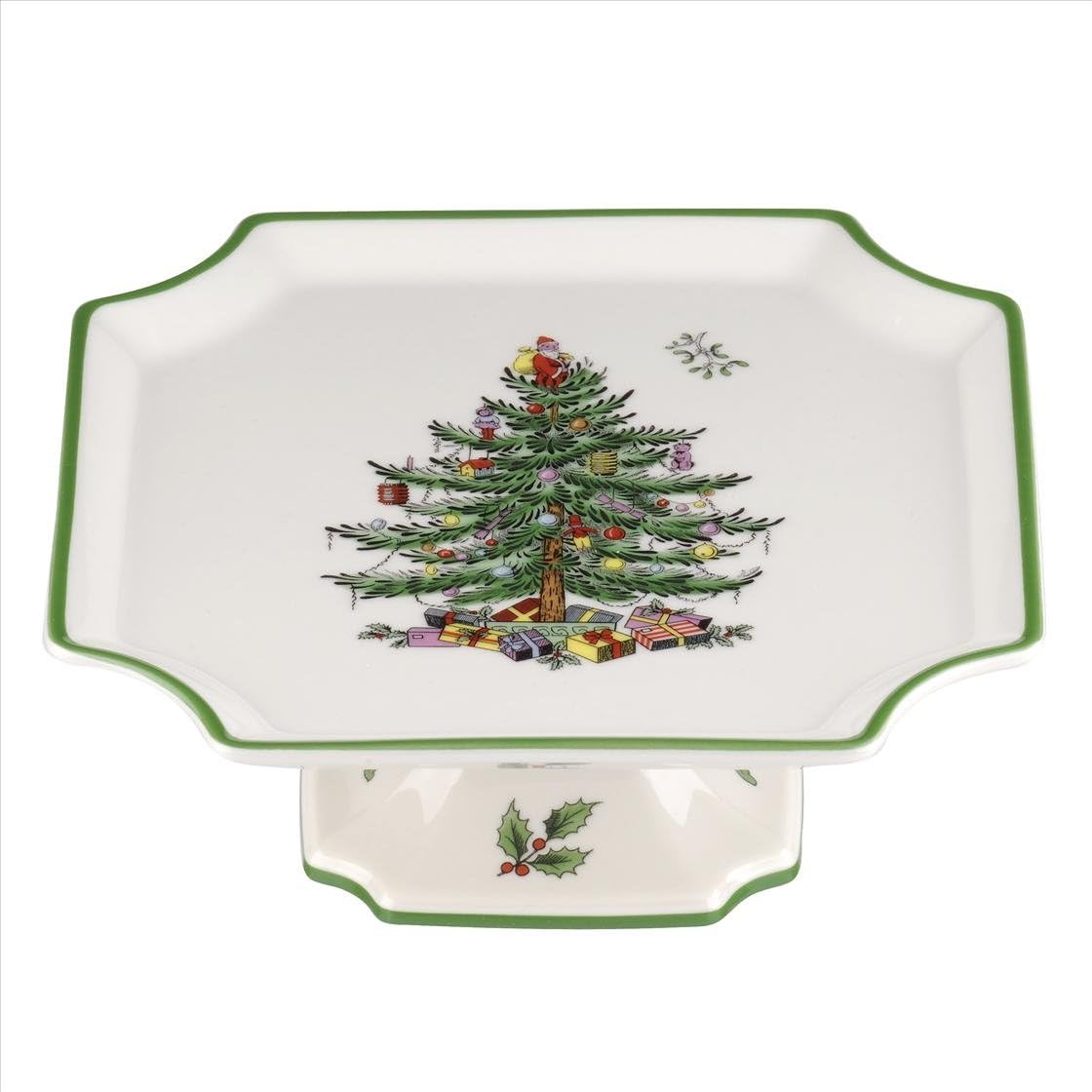 Amazon.com: Spode Christmas Tree 2 Piece Serving Platter with Dome Set ...