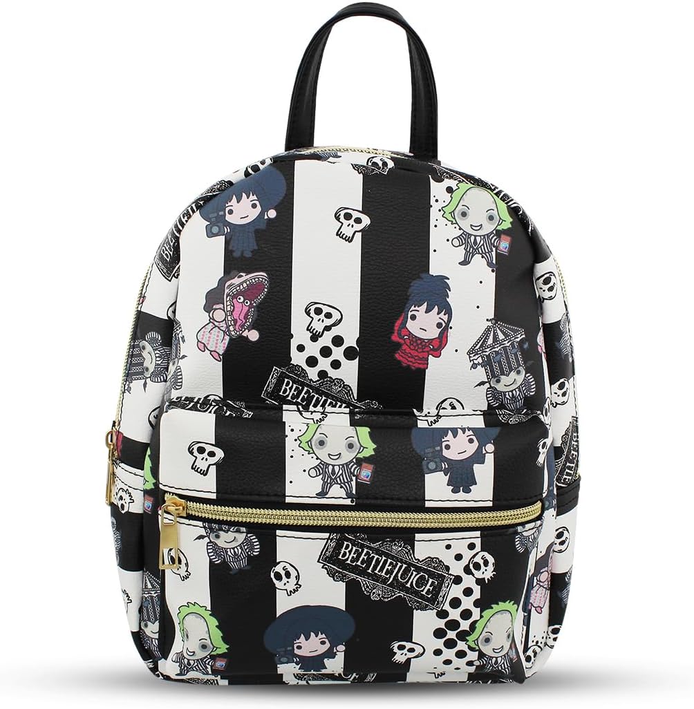 Amazon.com: BEETLEJUICE Mini PU Leather Backpack Purse with Adjustable ...