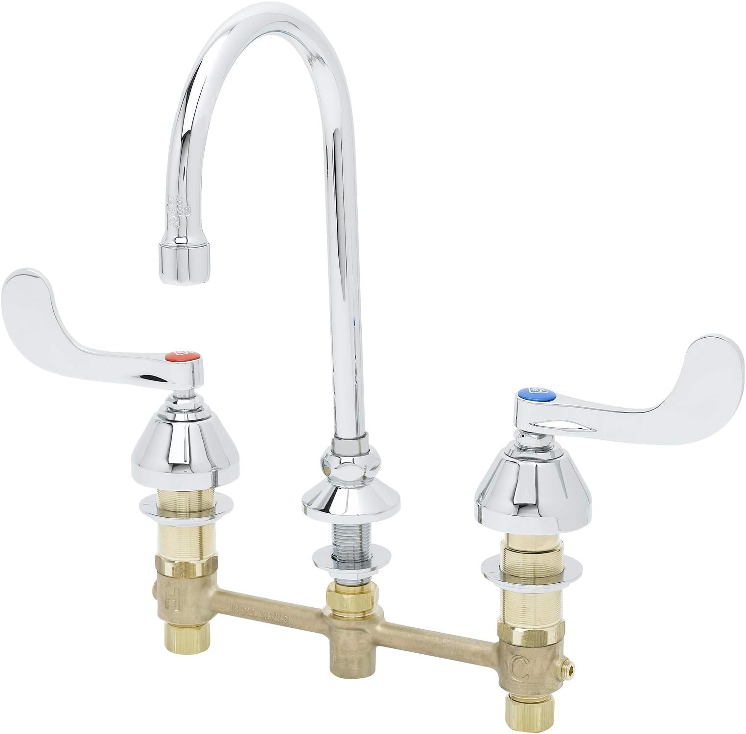 T&S Brass B-2866-05 Medical Faucet, 8" Deck Mount with Wrist Action ...