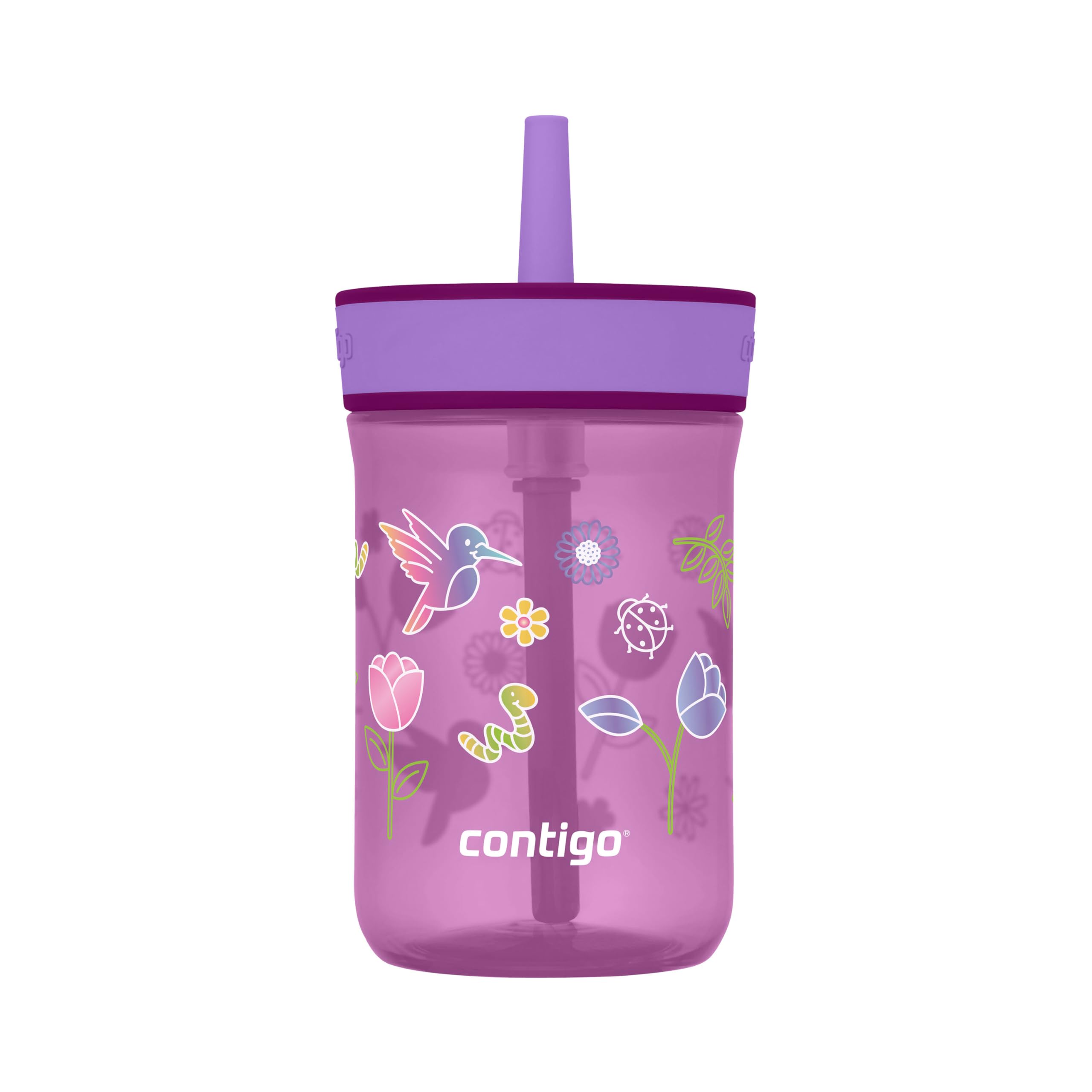 Amazon.com: Contigo Leighton Straw Tumbler, 14 oz, Grape (Tulips) : Baby