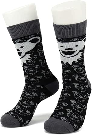 Amazon.com: SEC.119 Grateful Dead Socks Grey & Black Dancing Bears ...