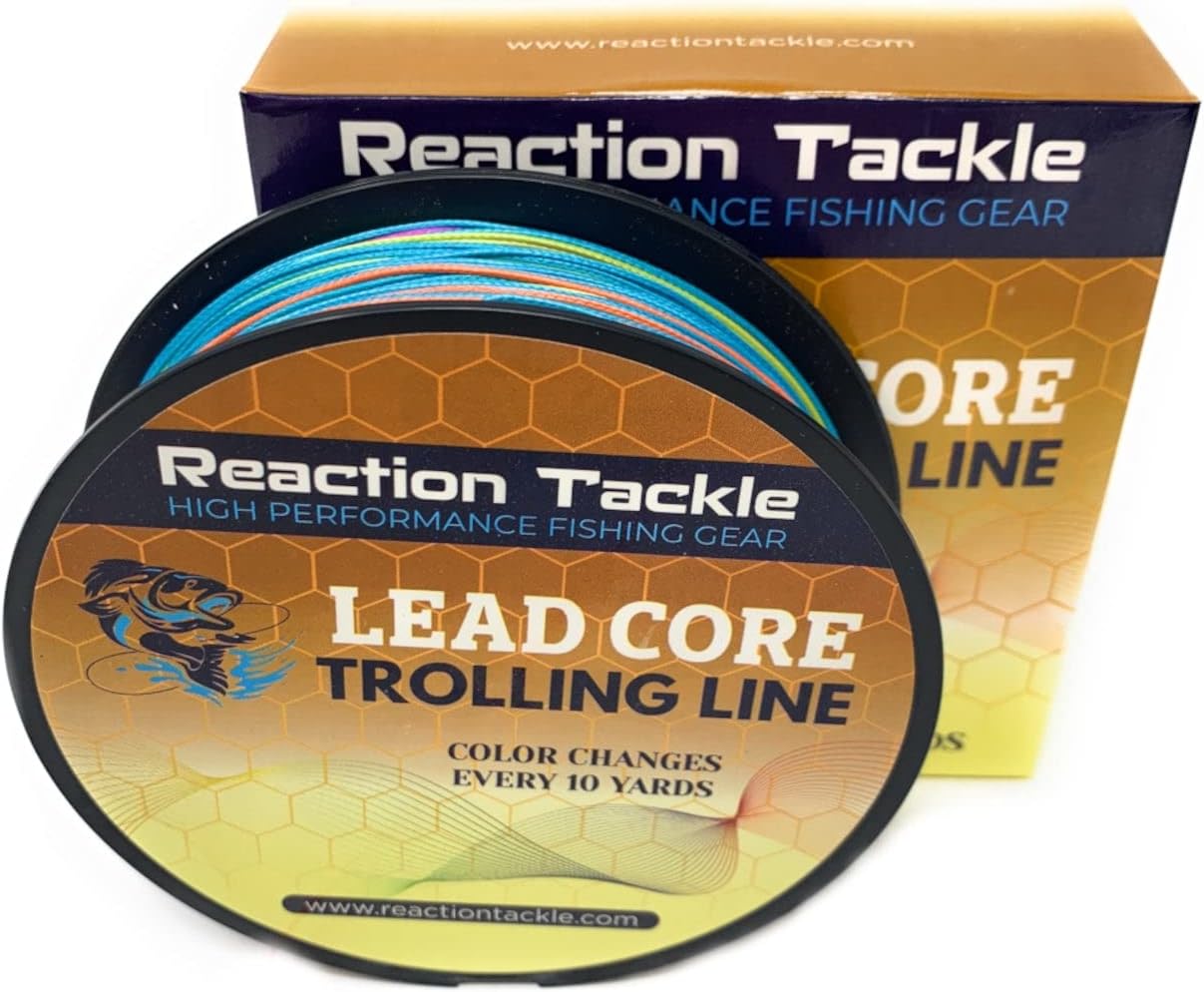 Reaction Tackle Lead Core, Metered Trolling Braided Line, Fast Sinking ...
