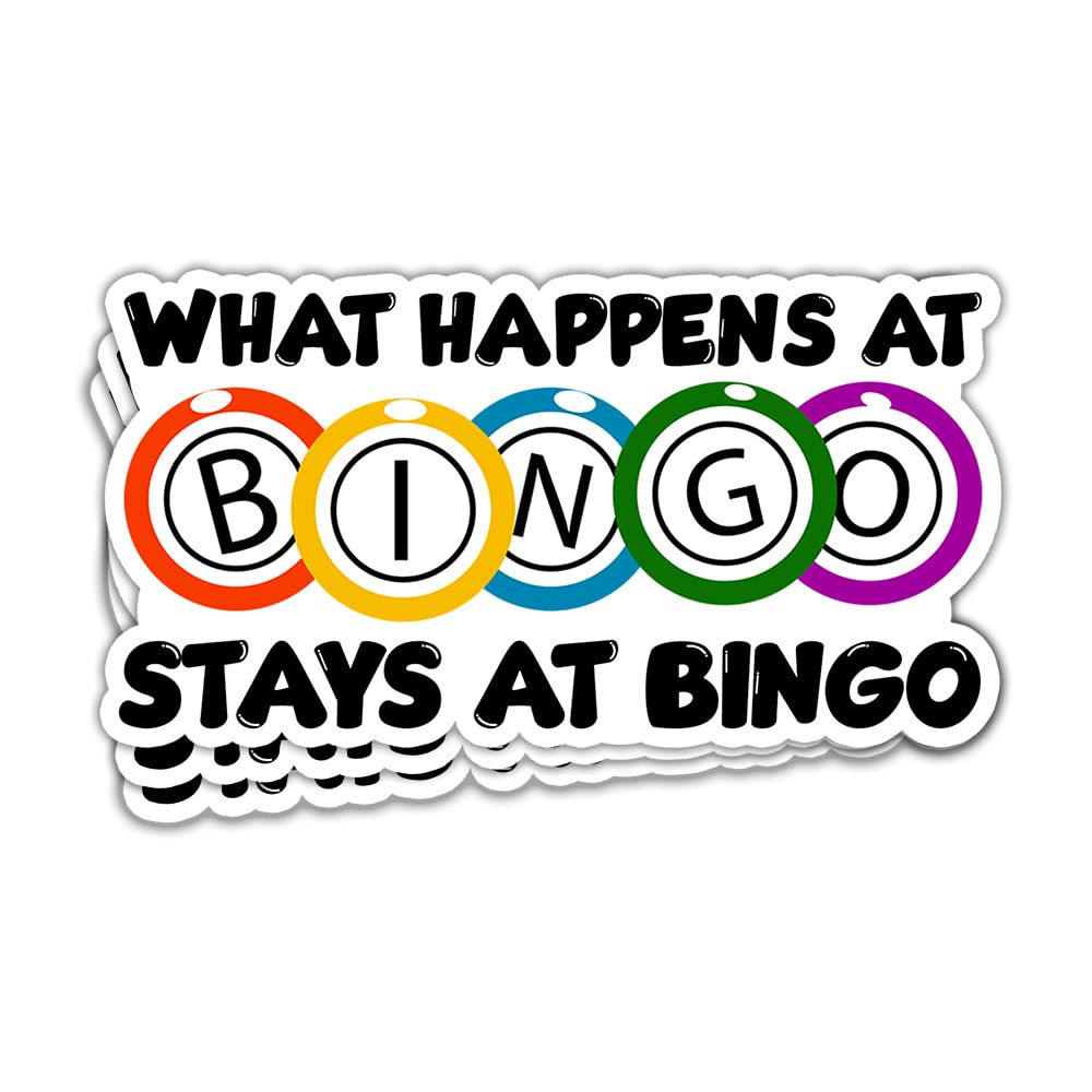 Amazon.com: HOSALA (3Pcs) What Happens at Bingo Stays at Bingo Sticker ...