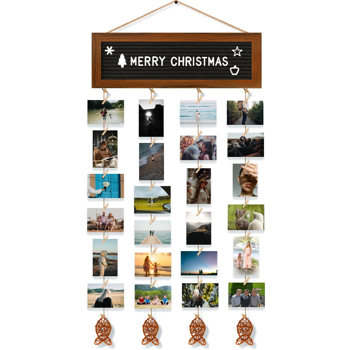 Amazon.com - Hanging Photo Display Wall Decor, Multiple Picture Frames ...