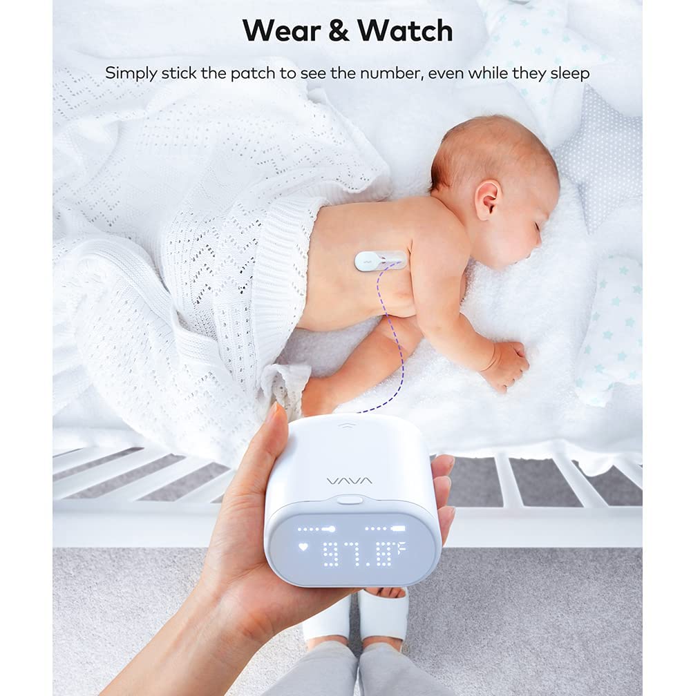 Buy VAVA Smart Baby Thermometer for Kids & Adults, Real-Time Continuous ...