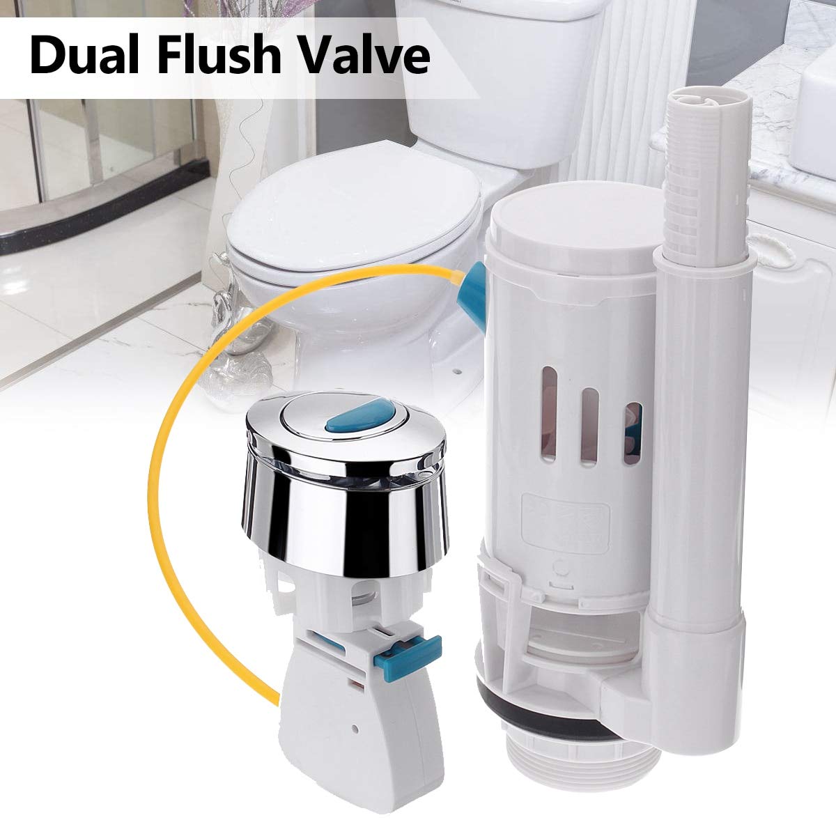 Johnnybui Universal Cable Seats Toilet Connected Water Tank Dual Flush ...