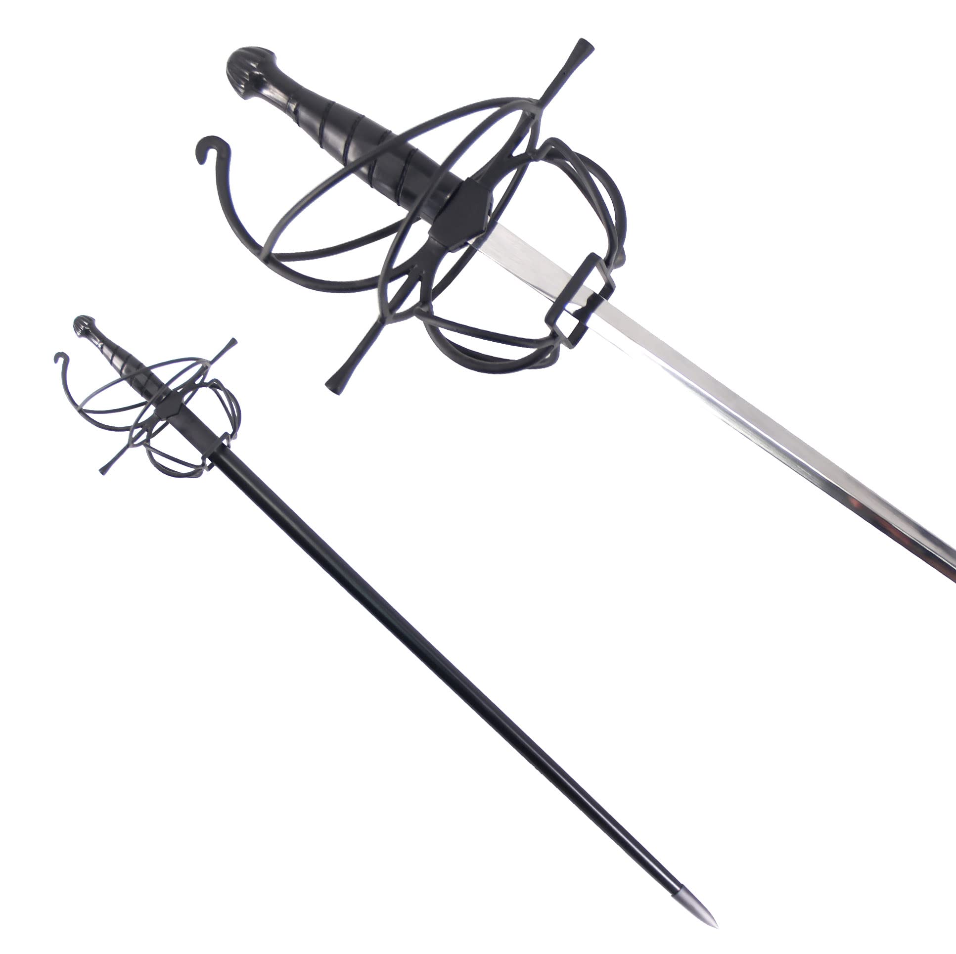 Amazon.com : Medieval Warrior Fencing Rapier-Spiral-Swept-Hilt Sword ...