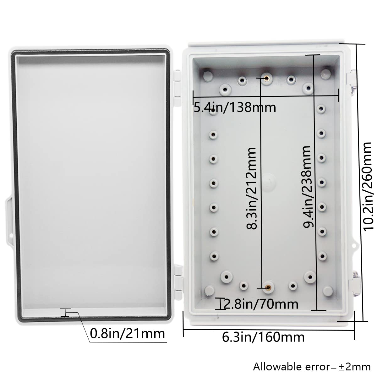 Snapklik.com : Junction Box,IP67 Waterproof Electrical Box Hinged Cover ...