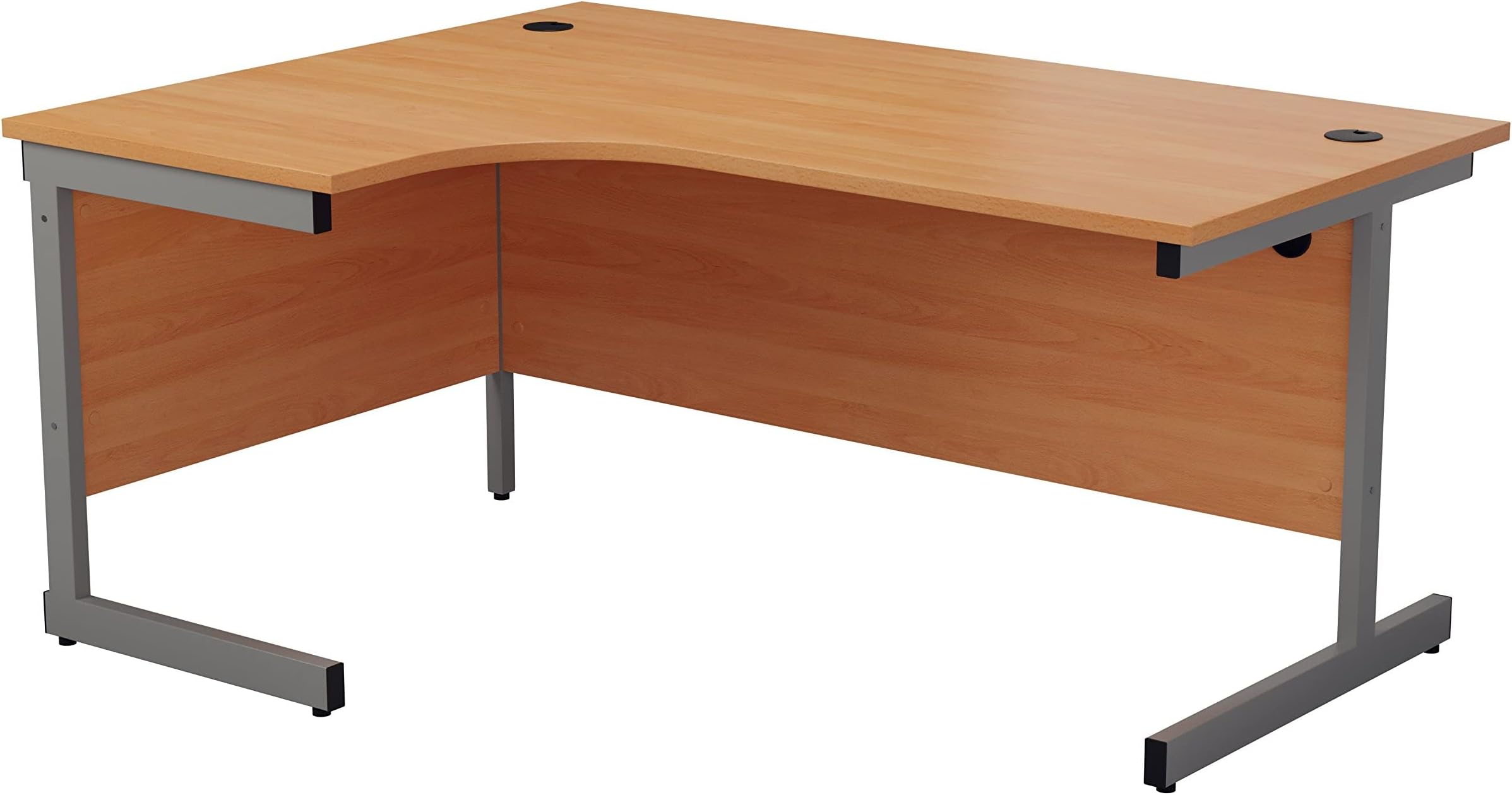 Mr Office Maestro 25 right hand ergonomic desk with silver cantilever ...