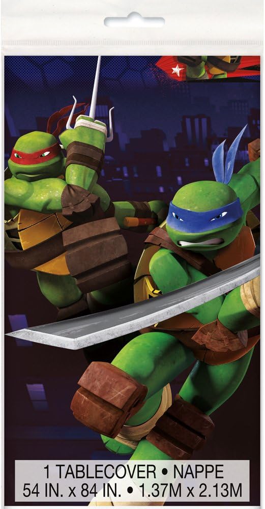 Amazon.com: Teenage Mutant Ninja Turtles Plastic Tablecloth, 84" x 54 ...