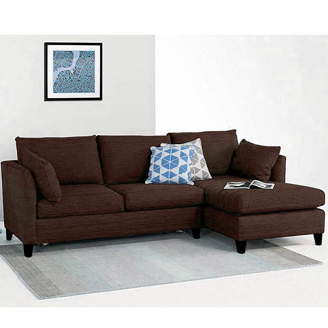 Styleco Flinster 4 Seater Right Aligned Chaise L Shape Fabric ...
