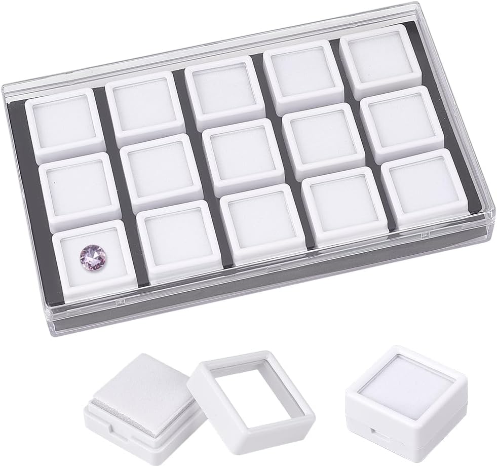 Amazon.com: BENECREAT 15 Pack Gemstone Display Box White Diamond ...