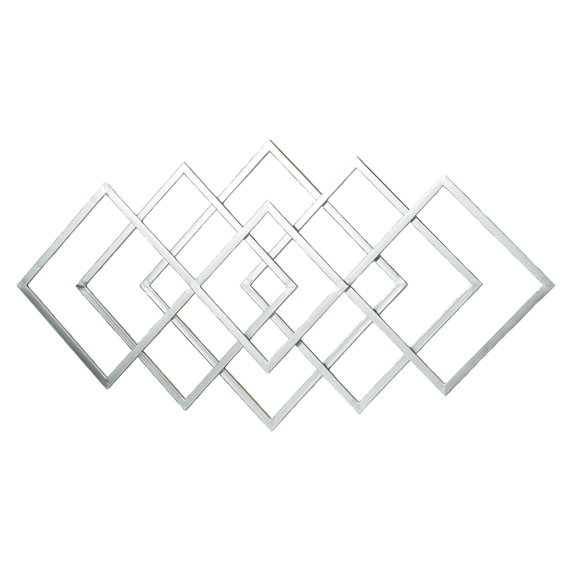 Amazon.com: Touch of Class Diamond Interlink Silver Metal Wall Art ...