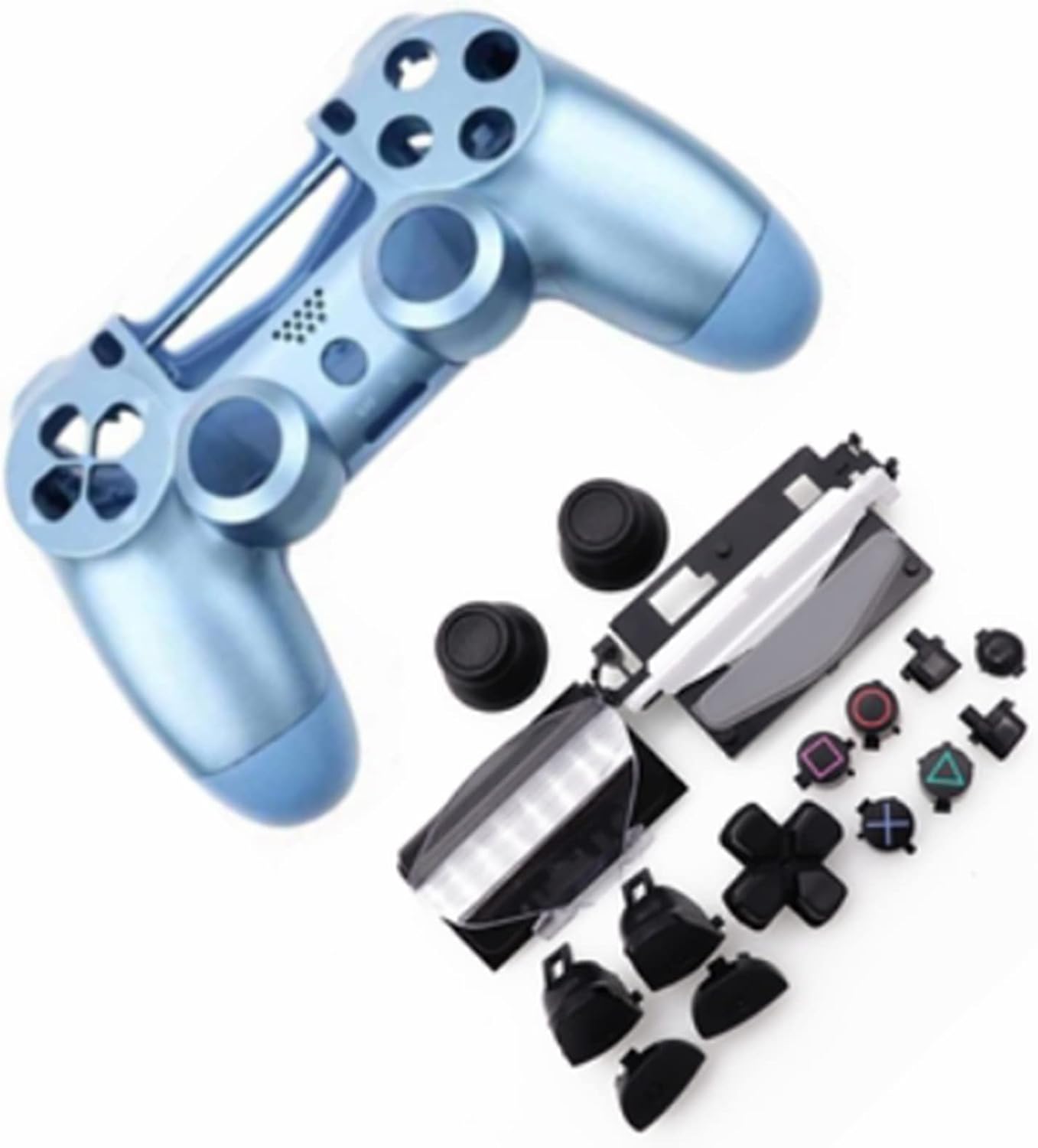 HUAYUWA Boîtier de manette de jeu en plastique (bleu titane) avec ...
