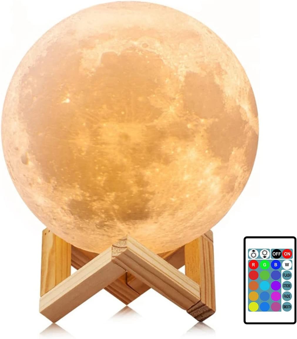 CPLA Moon Lamp Moon Light 3D Printed Moon Lamp 5.9 Inch 16 Colors Moon ...