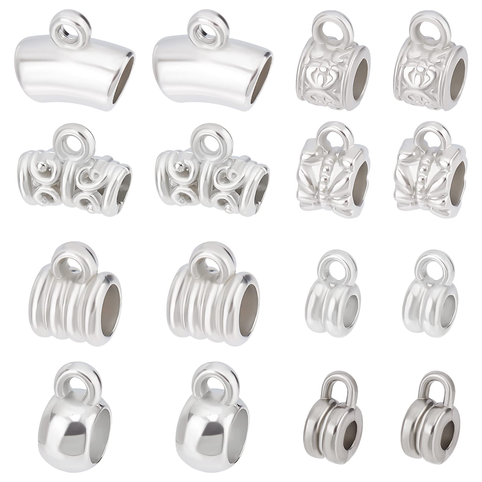 Amazon.com: SUPERFINDINGS 400Pcs 8 Styles Bail Beads Charms Dangle ...