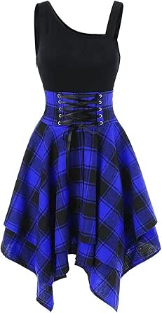 Amazon.com: Generic Women's Fashion Lace-Up Dresses 1950 Sexy One ...