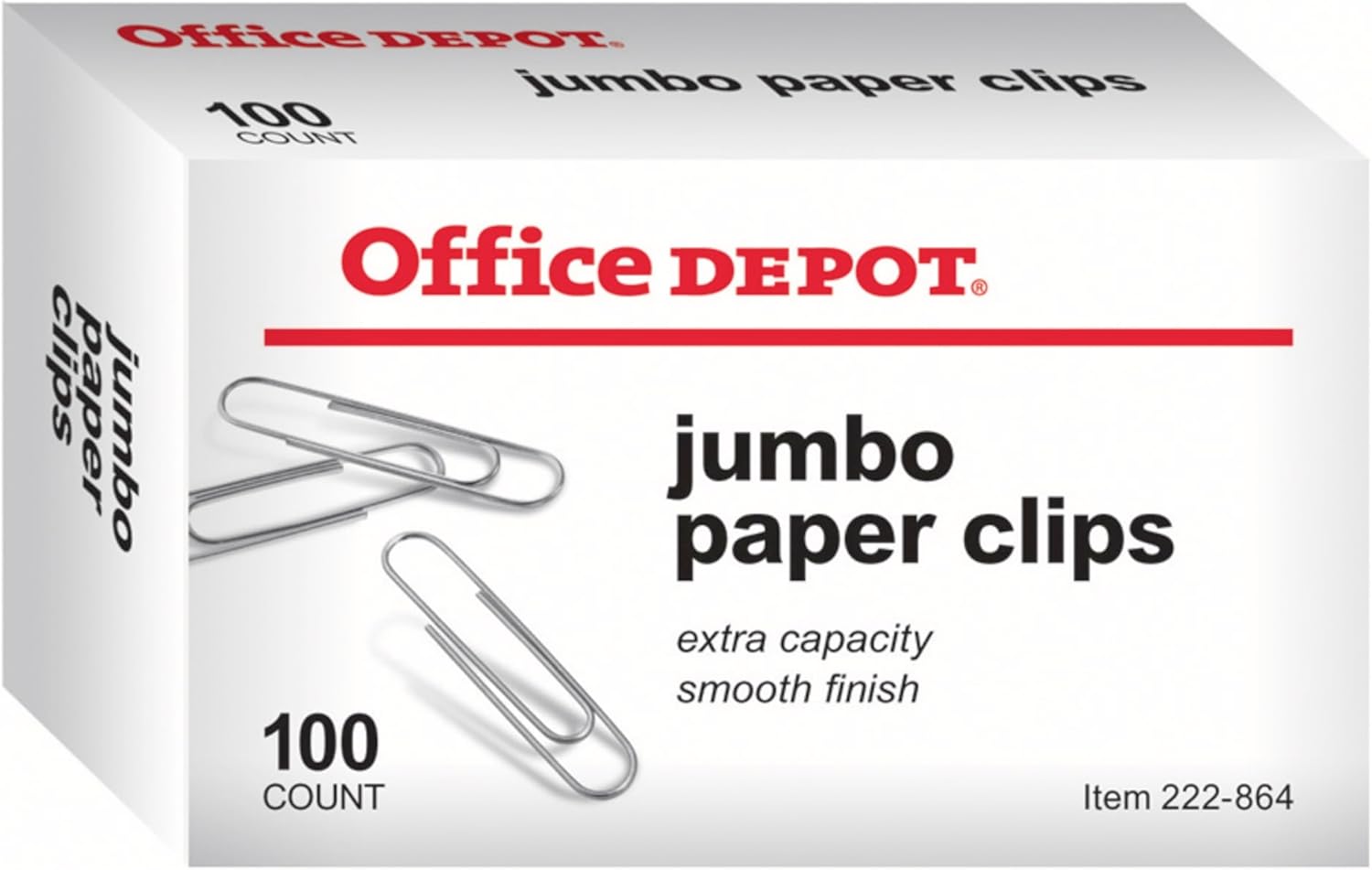 Amazon.com : Office Depot® Brand Paper Clips, Jumbo, Silver, Box of 100 ...