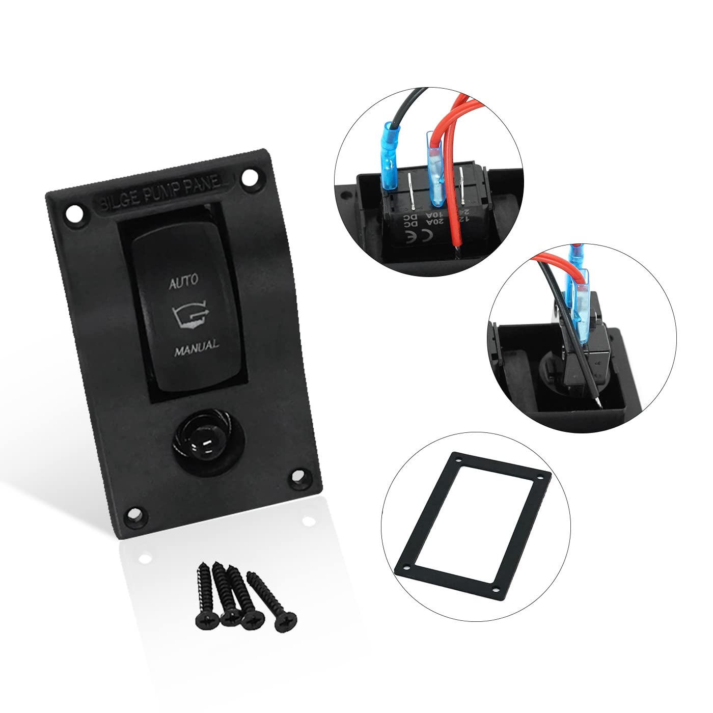 Bilge Pump Switch Panel 3 Way Auto Off Manual 12V 24V LED