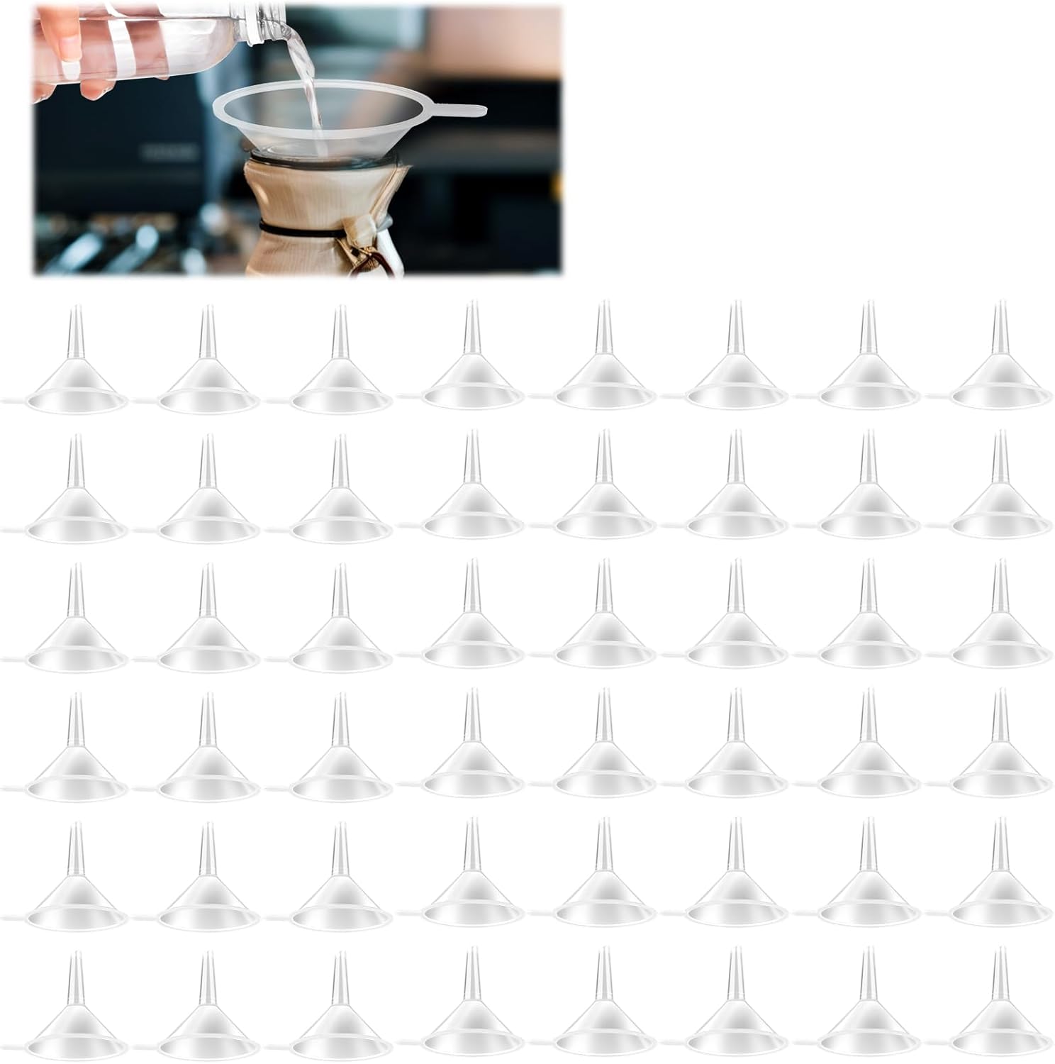 Amazon.com: 1 2 0 Pcs Small Funnel for Filling, Clear Plastic Mini ...