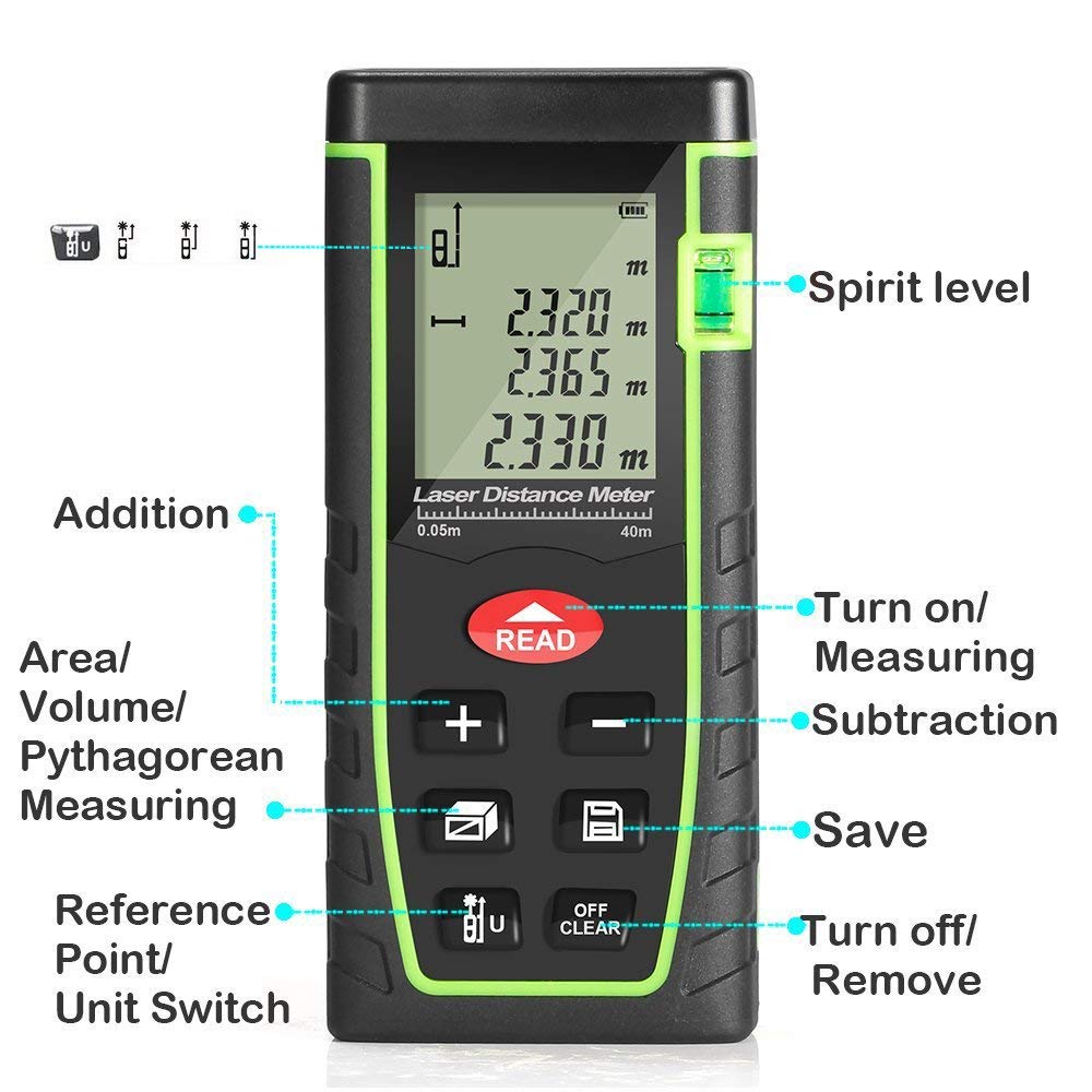 Laser Distance Meter 80m Laser Measure Device Portable