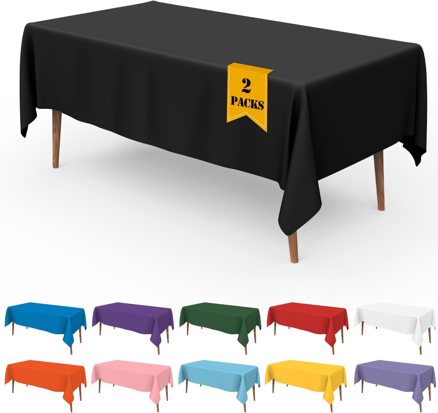 Amazon.com: VAIPI 20 Pcs Black and Gold Plastic Tablecloths Bulk Graduation Rectangle Table ...