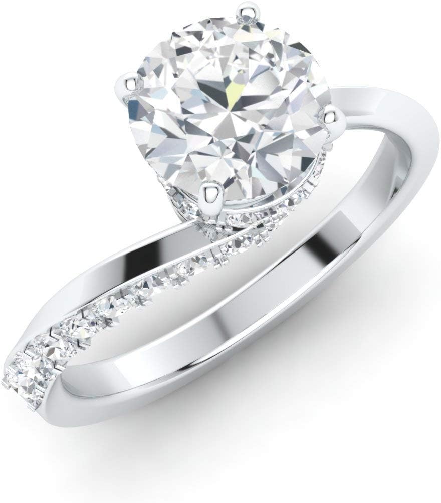 Diamondere Natural and GIA Certified Diamond Engagement Ring in 14K ...