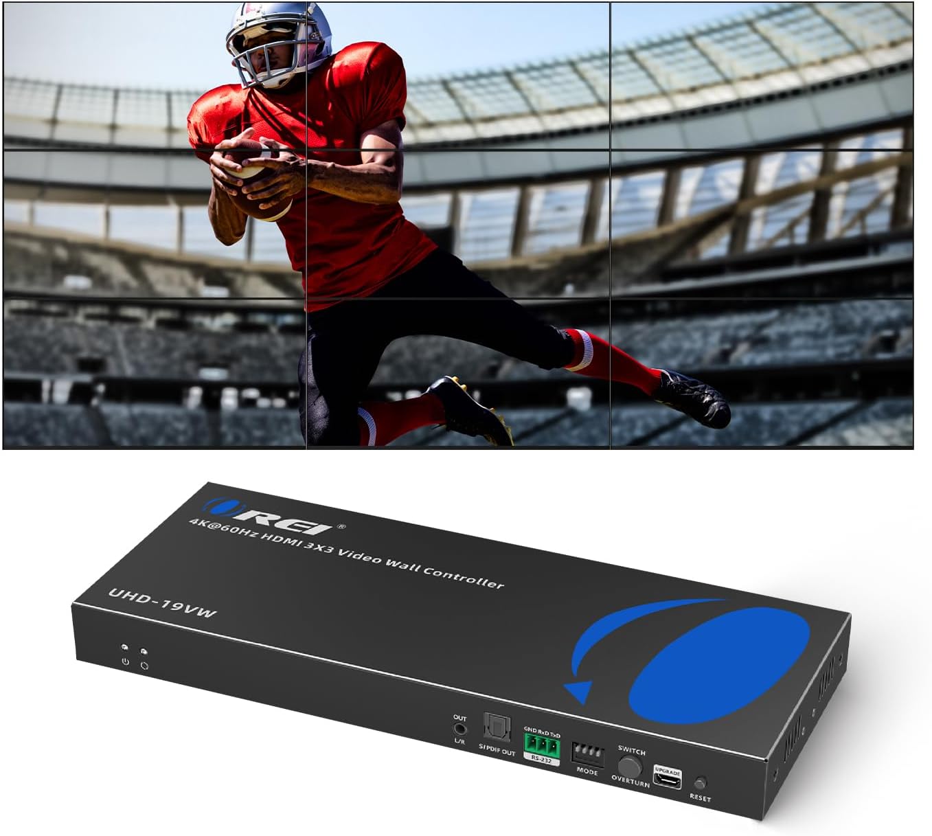 Amazon.com: OREI 4K 3x3 HDMI Video Wall Controller Processor Display ...