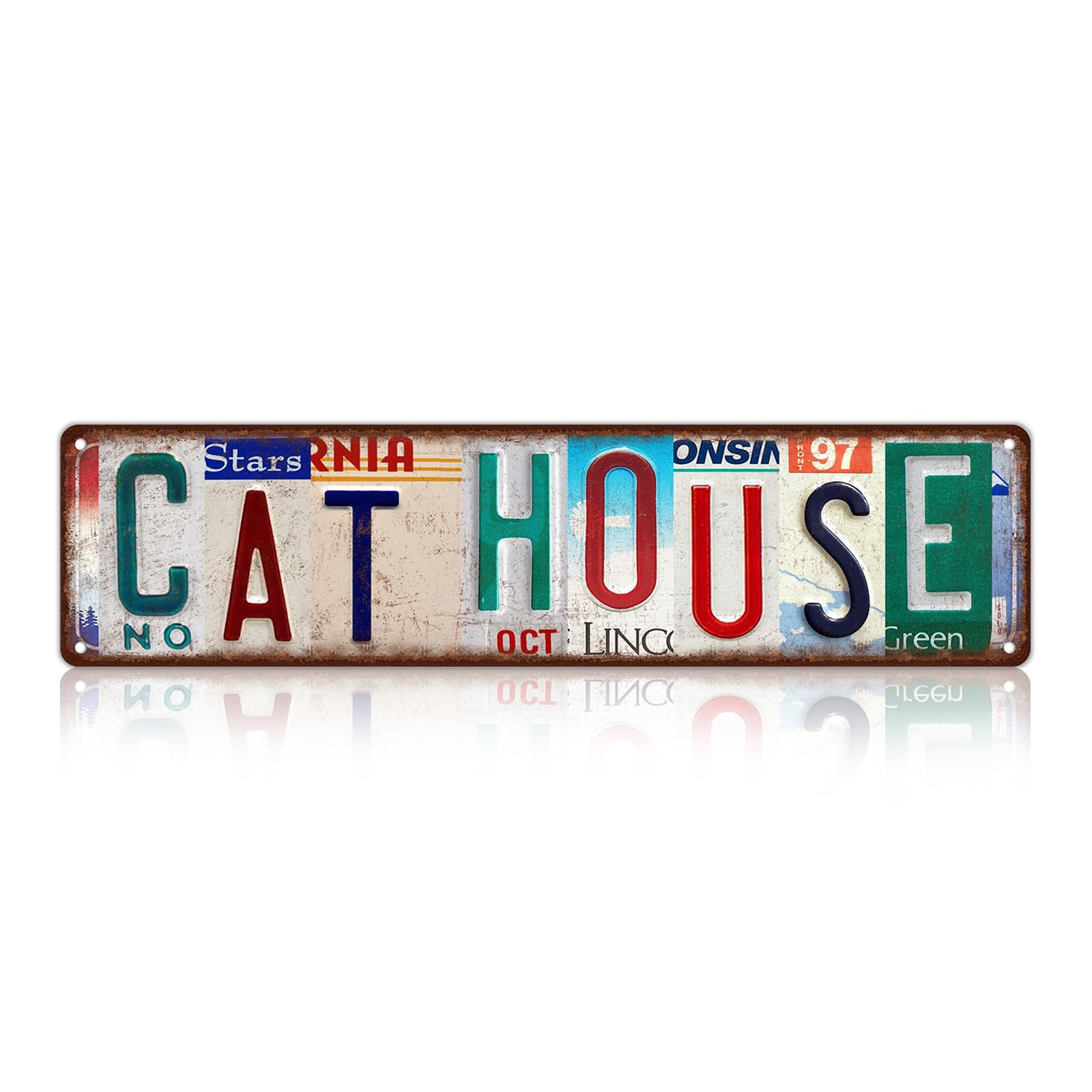 Amazon.com: Vintage Cat House Wall Decor Street Signs Metal Tin Signs ...