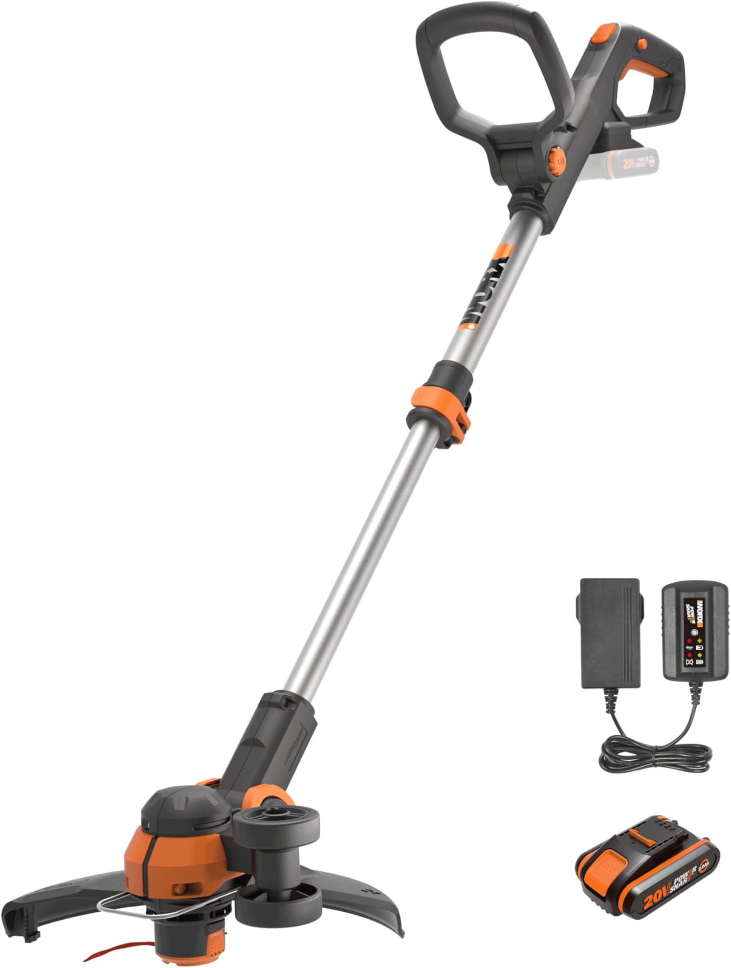 Worx WG183E 40V Cordless Line Trimmer with Two Batteries and Charger ...