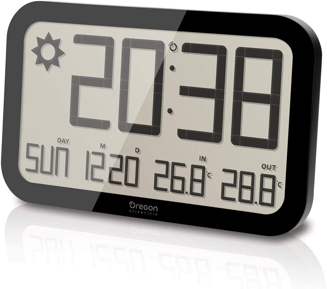 Oregon Scientific JW108 Jumbo Weather Radio-Controlled Wall Clock with ...