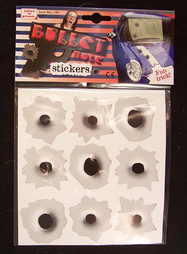 Amazon.com: 2 Sheet Realistic Trick Bullet Hole Decal Stickers ...