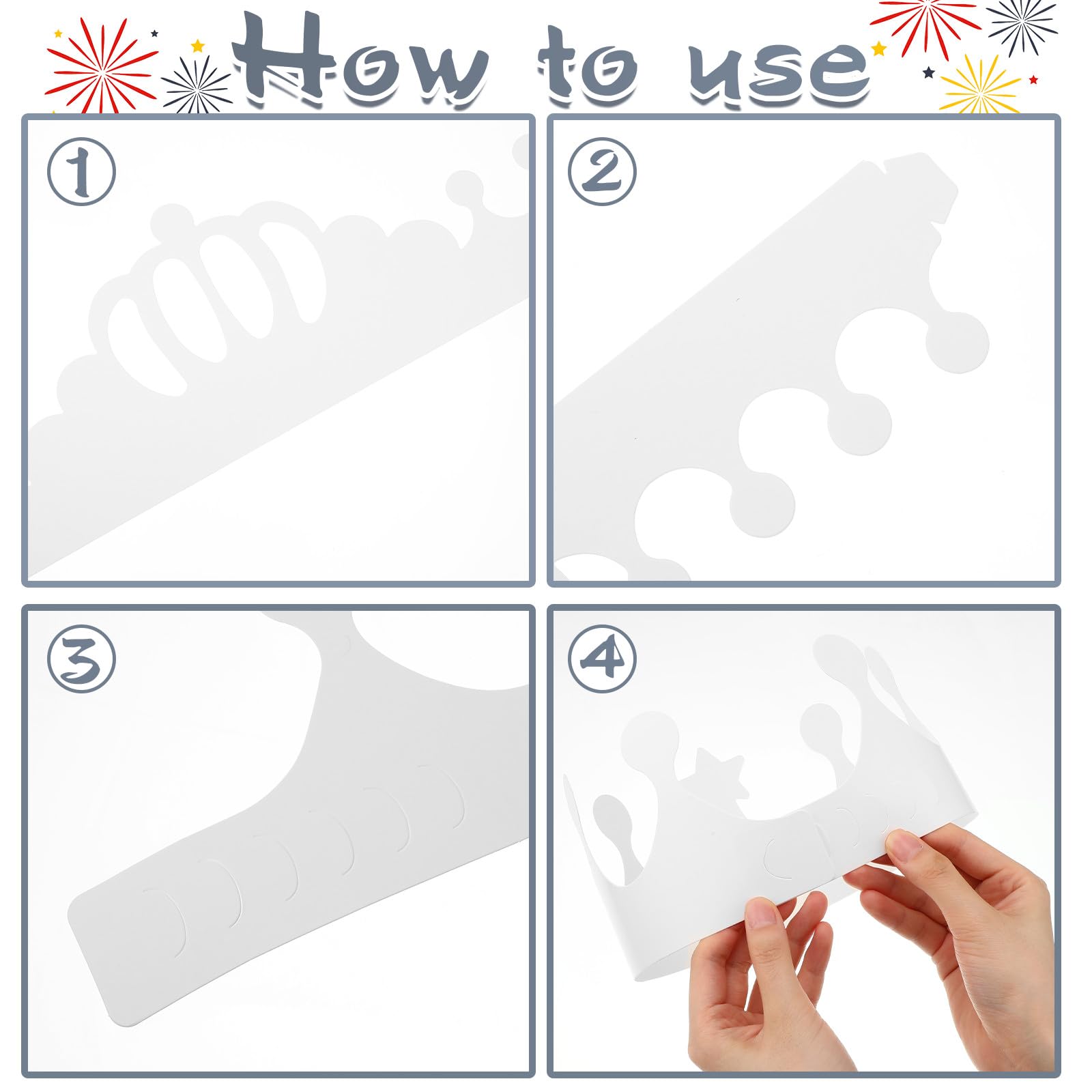 Snapklik.com : Thenshop White DIY Paper Crowns Blank Birthday Party ...