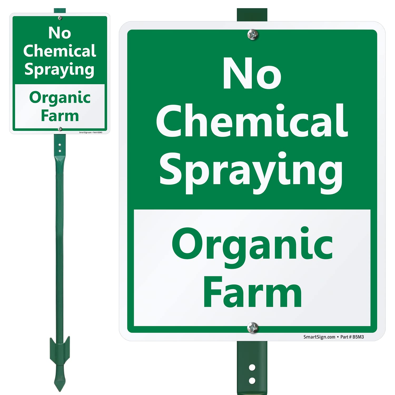 SmartSign 12 x 10 inch “No Chemical Spraying - Organic Farm” LawnBoss ...