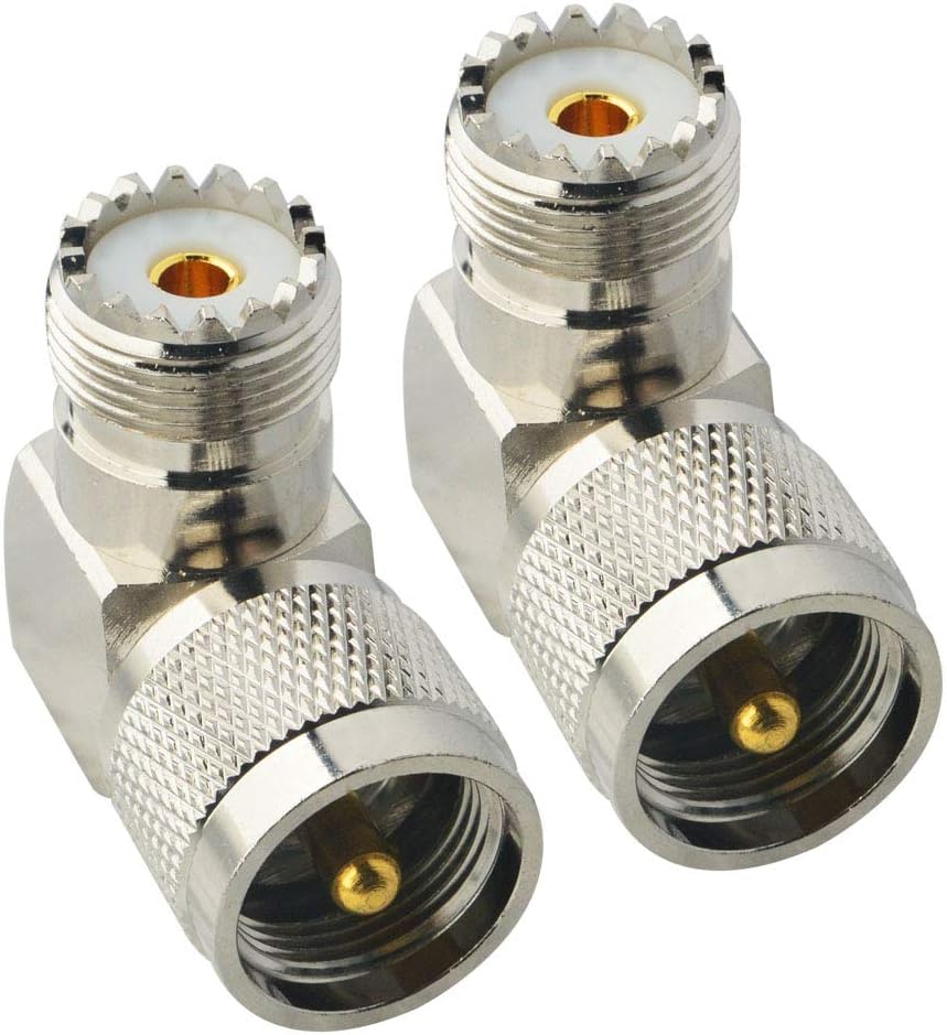Amazon.com: Boobrie UHF Connector Right Angle Coax Connector UHF Male Plug PL259 to UHF Female ...