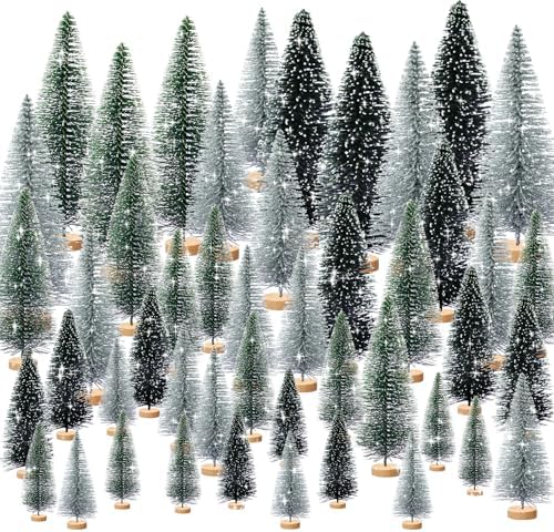 Amazon.com: Artiflr 30PCS Artificial Mini Christmas Trees, Bottle Brush ...