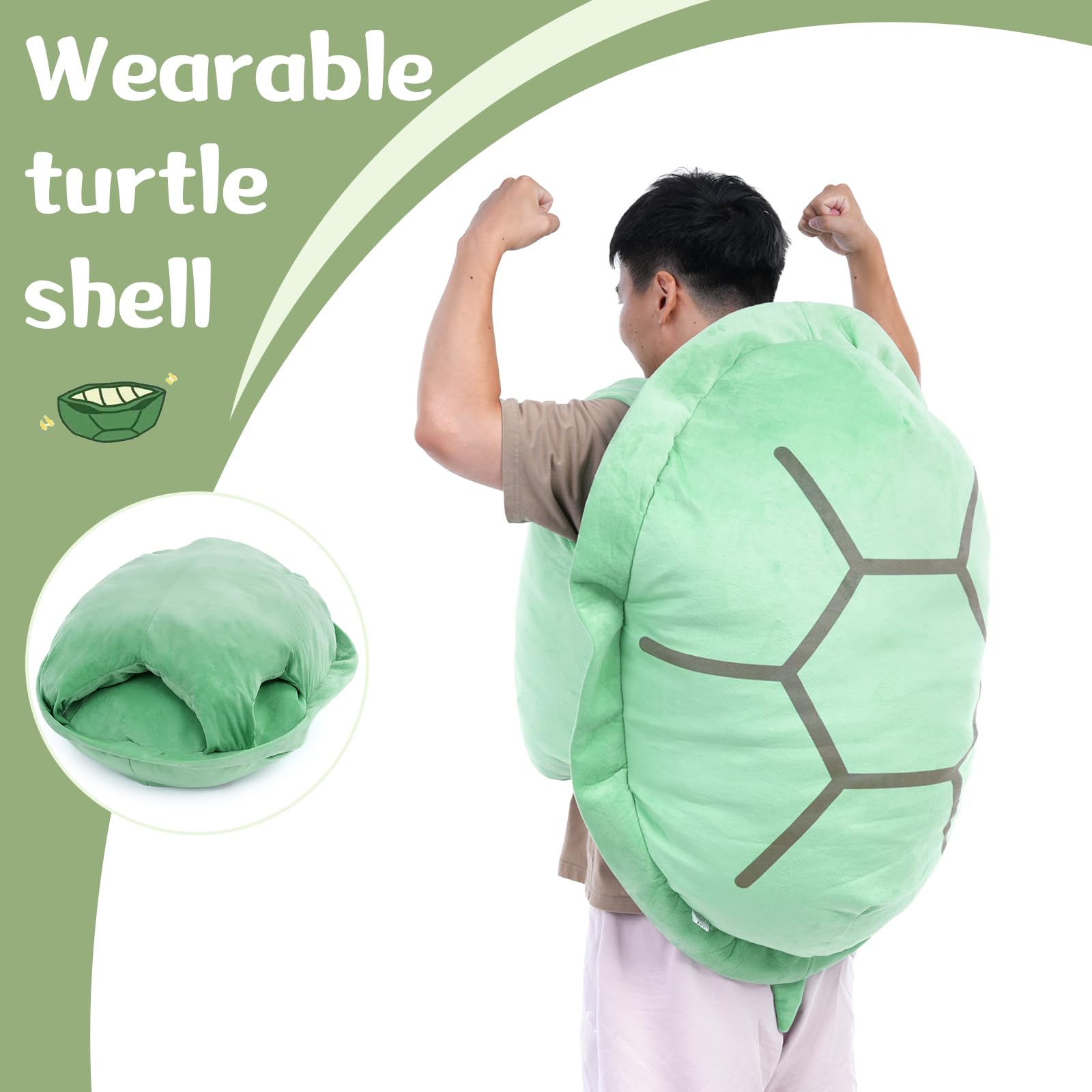 BENINY 40 inch Wearable Turtle Shell Pillow, Giant Stuffed Turtle Shell ...