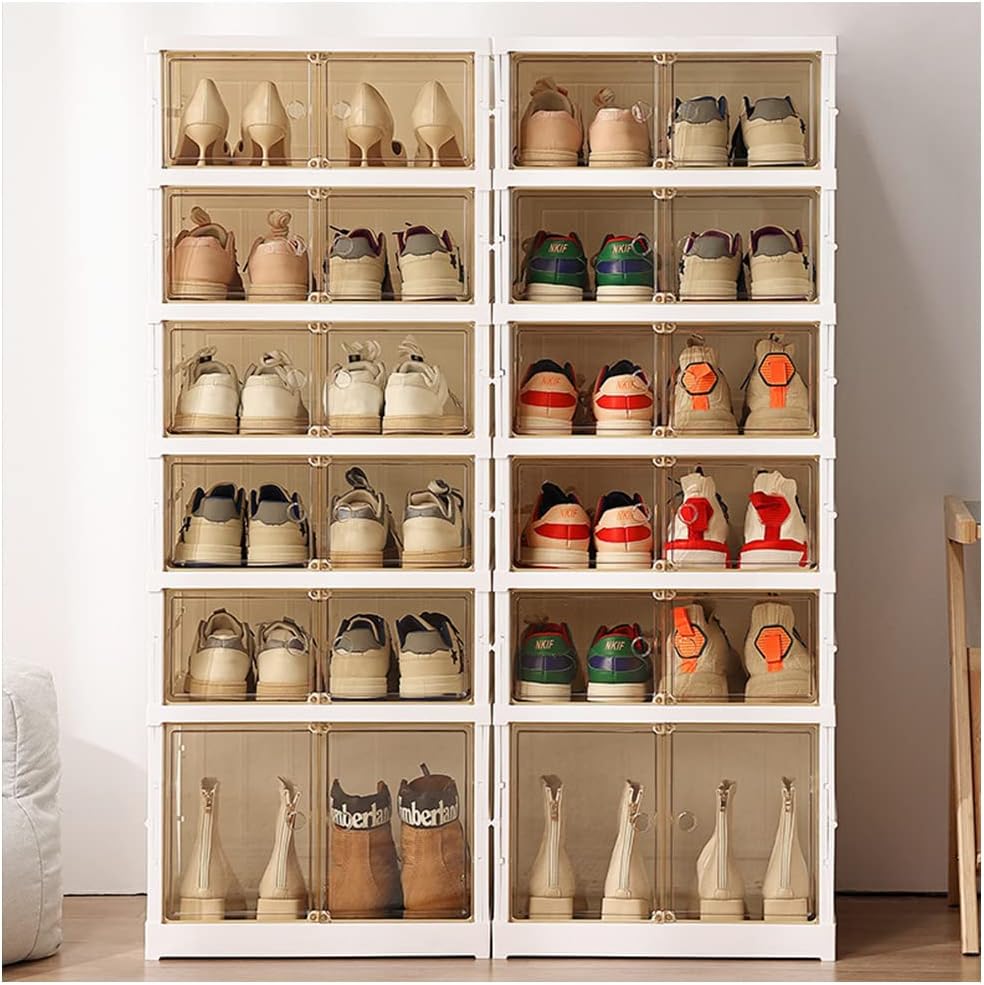 Amazon.com: AOHMPT Shoe Box Foldable Storage Box Installation-free ...